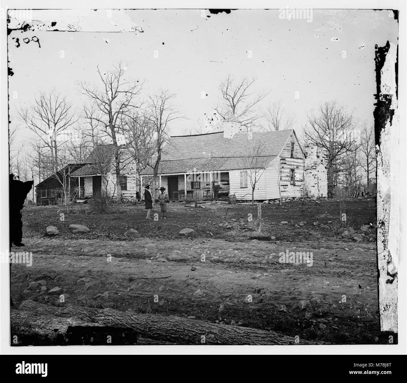 This historical image shows Mrs. Spinner's house in the vicinity of ...