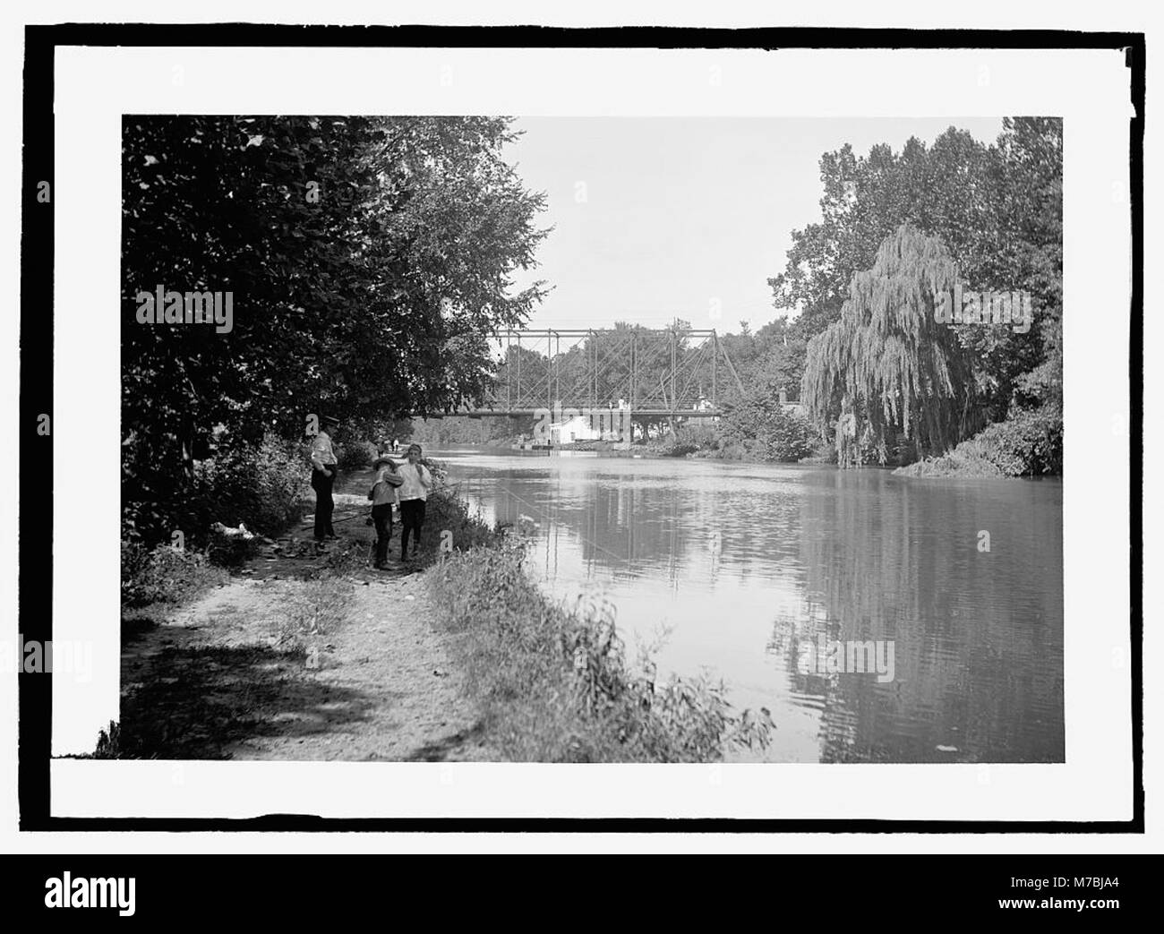 A historic photograph of the Chain Bridge, a significant landmark known ...