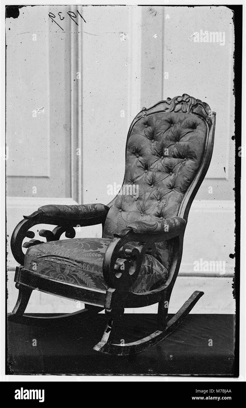 The chair occupied by President Abraham Lincoln on the night of his ...