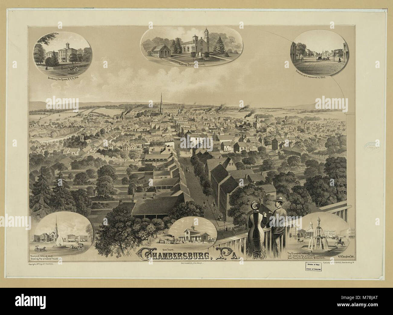 This image depicts a scene in Chambersburg, Pennsylvania, capturing the ...