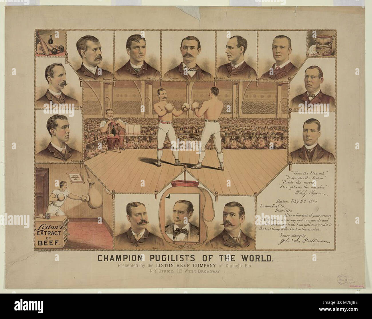 A photograph featuring champion pugilists of the world, capturing a ...