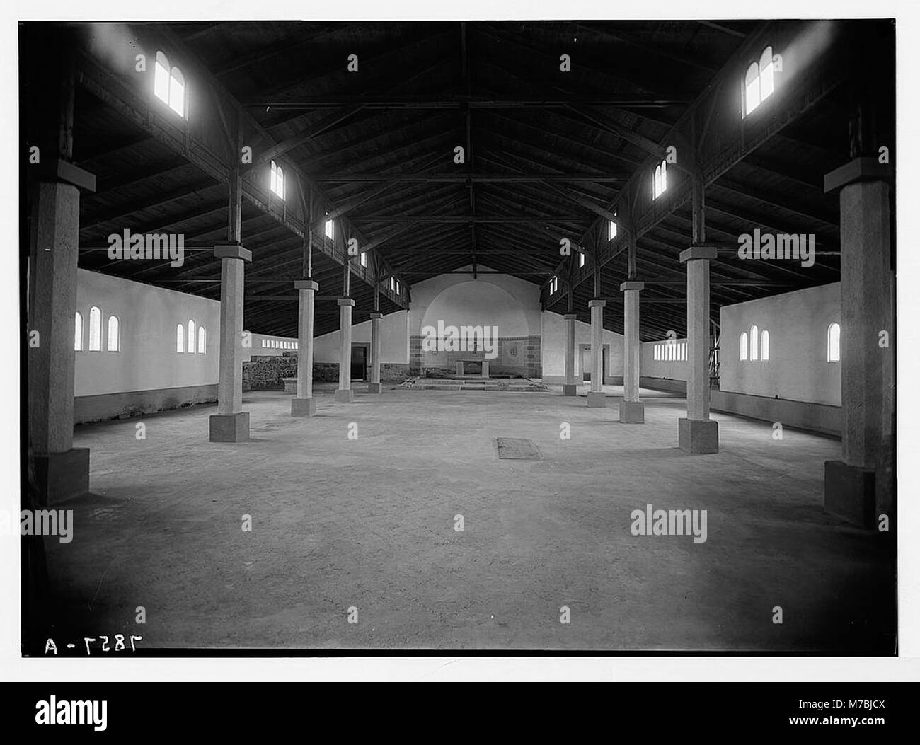 This photograph features the interior of a Byzantine chapel at Tabgha ...
