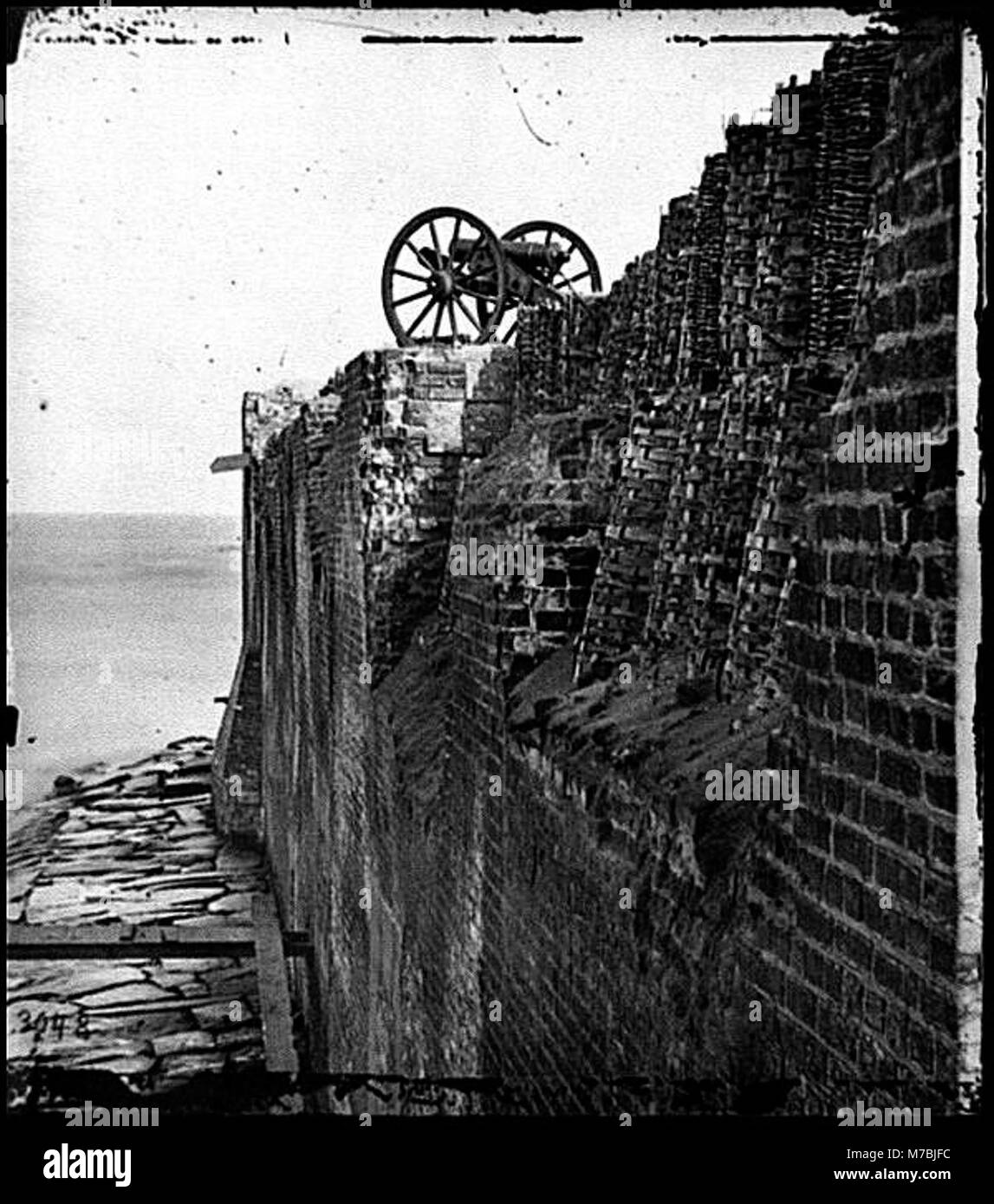 This image shows the repair of the breach in the north wall of Fort ...