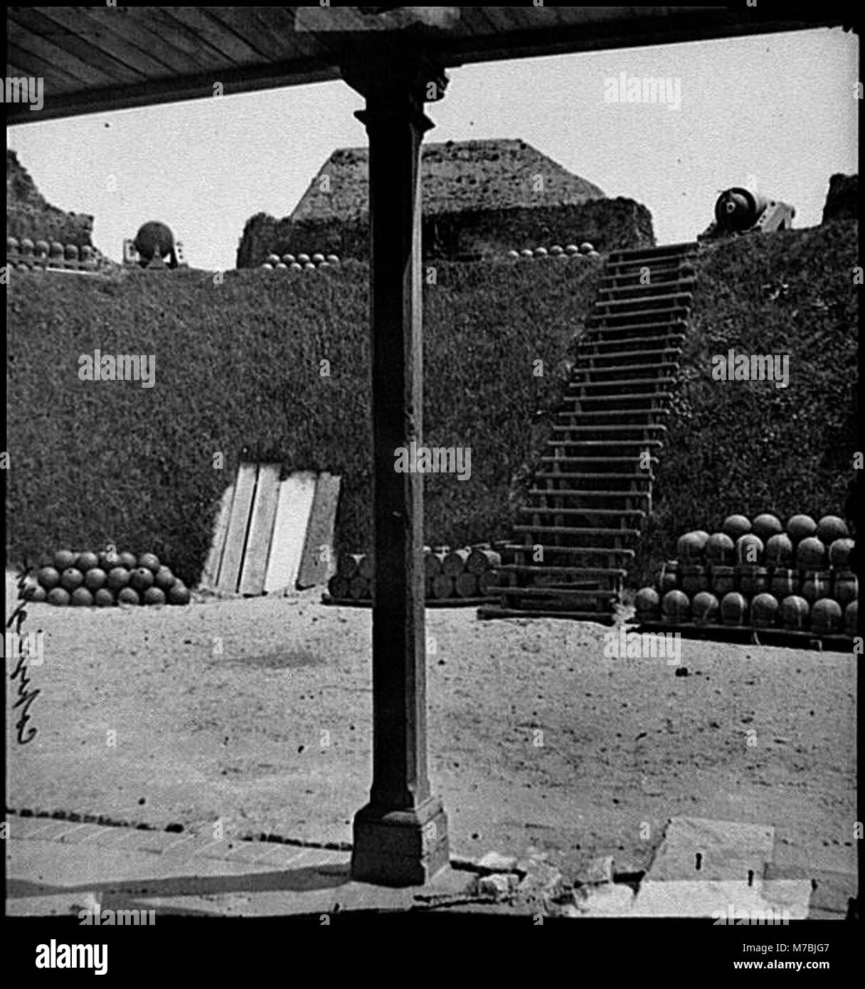 An interior view of Castle Pinckney in Charleston, South Carolina ...