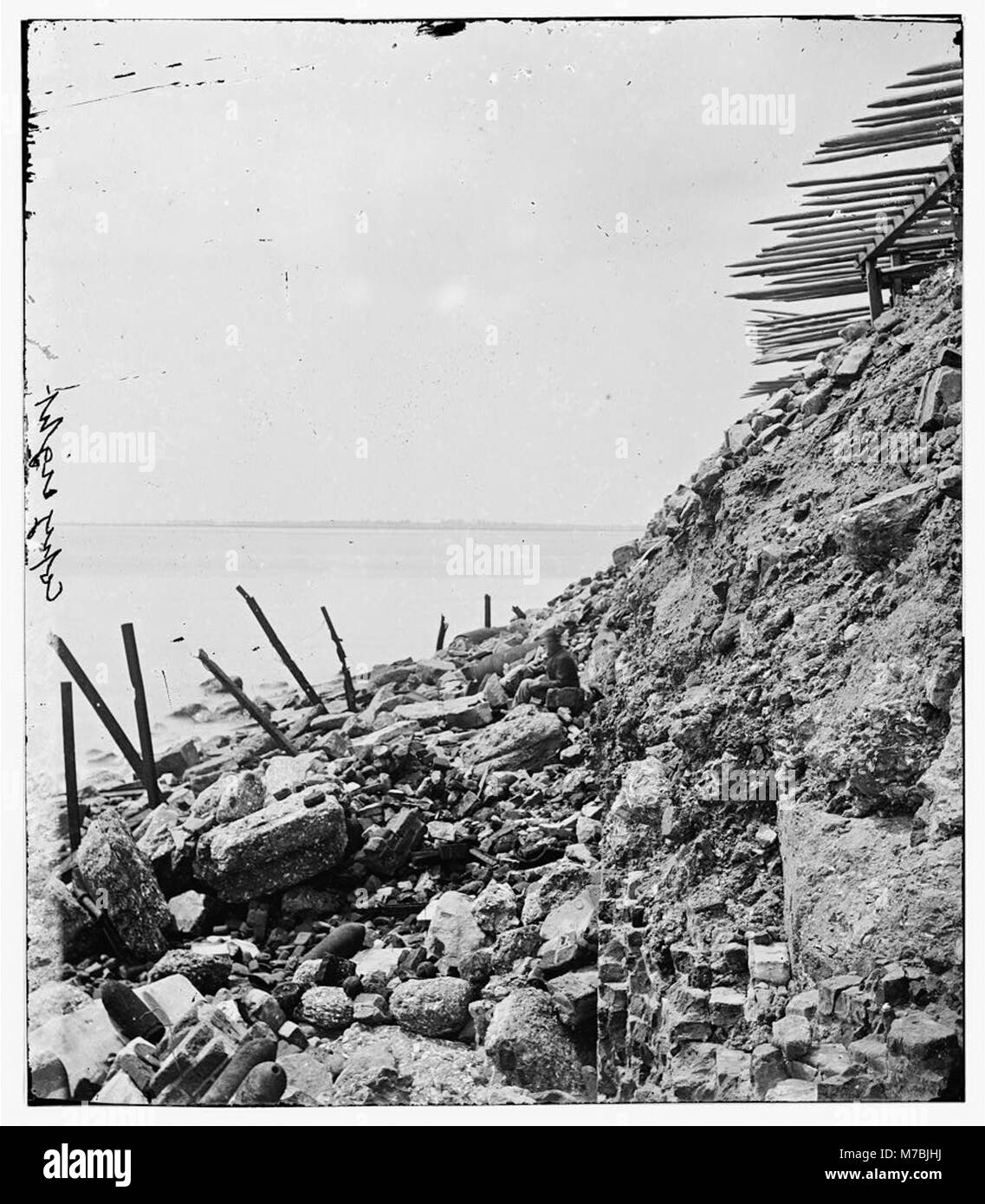 An exterior view of Fort Sumter in Charleston, South Carolina, showing ...