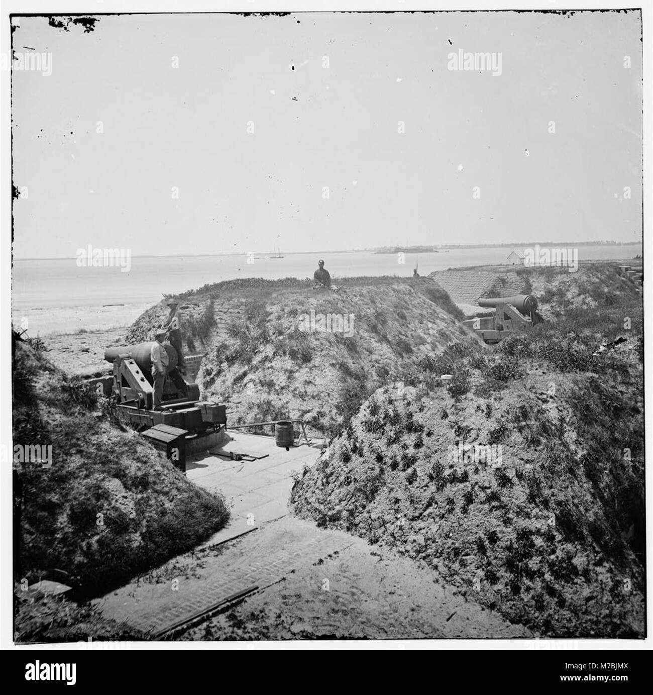 A photograph from inside Fort Moultrie, located in Charleston, South ...