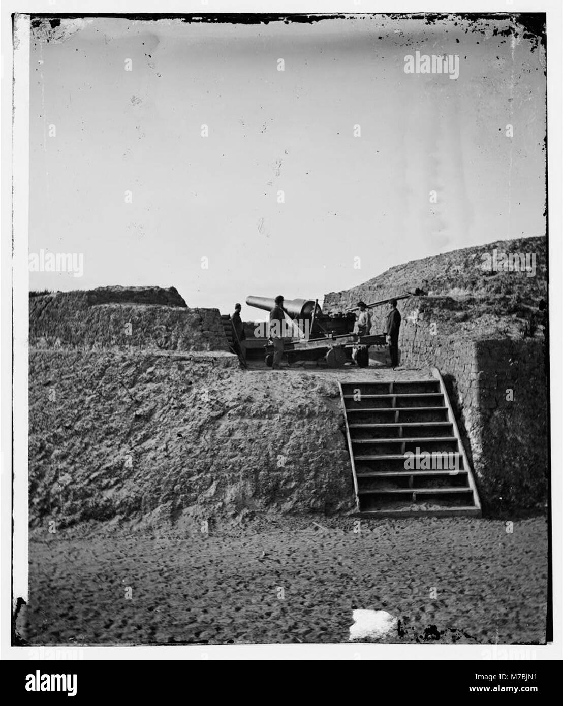The interior of Fort Putnam on Morris Island in Charleston, South ...