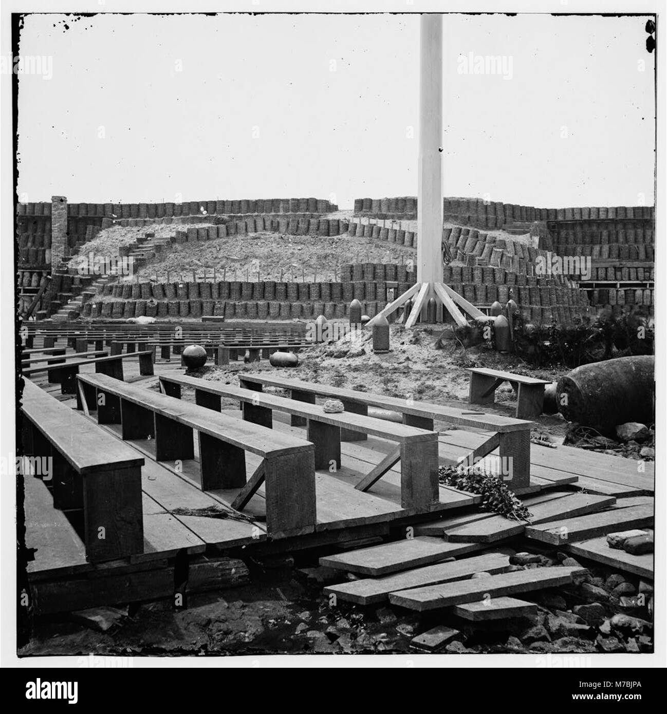 This interior view of Fort Sumter, located in Charleston Harbor, South ...
