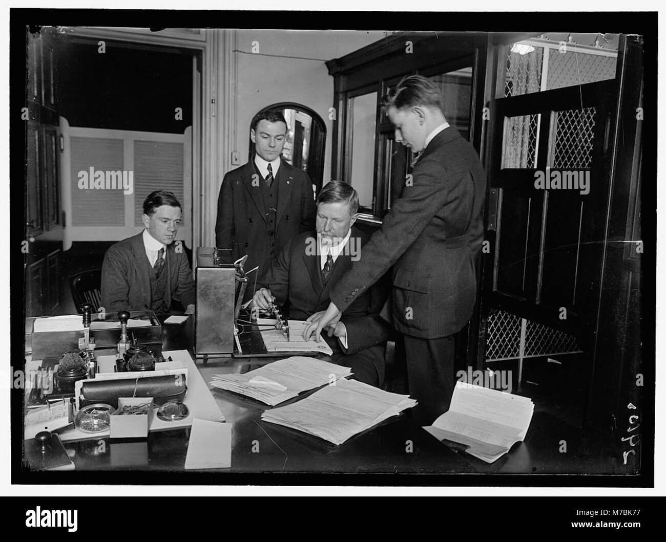 A photograph of a check signing machine used in the U.S. Treasury ...