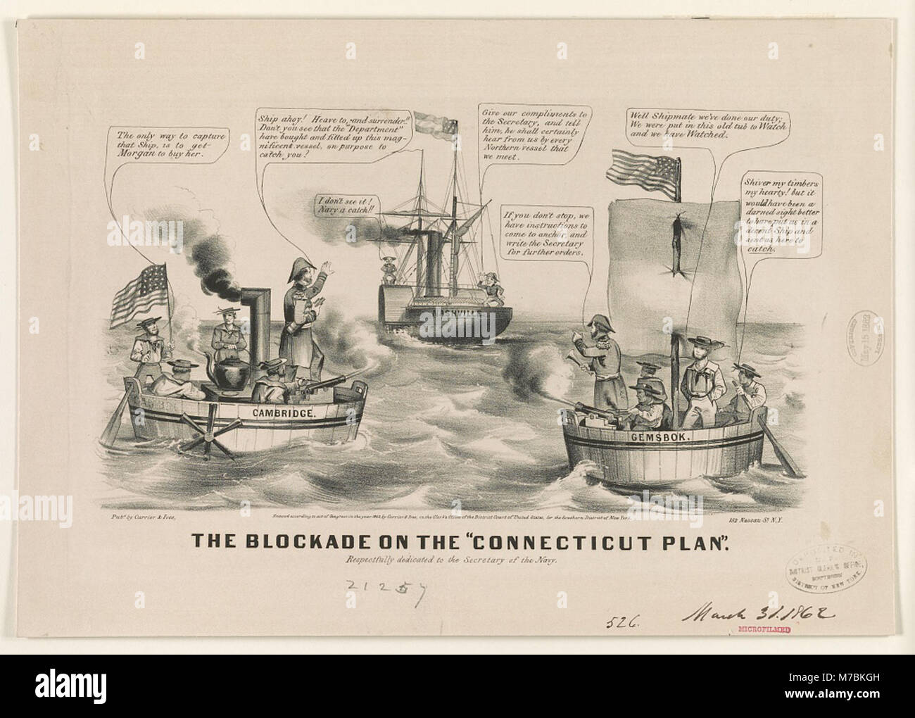 This image refers to the blockade on the 'Connecticut Plan,' likely a ...
