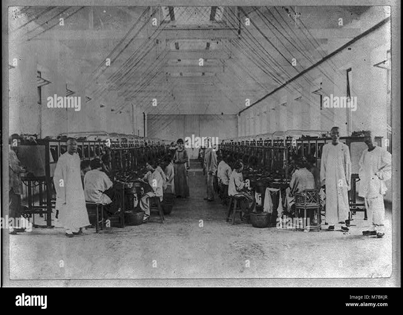 China - interior of industrial fiber factory in operation ...