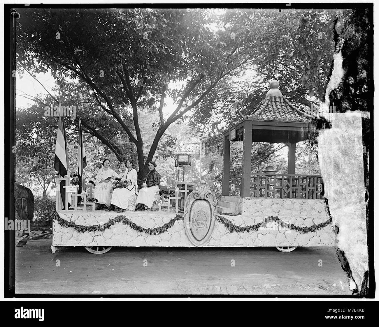 This photograph depicts a Chinese float, likely from a parade or ...