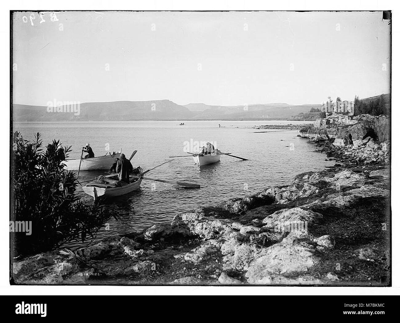 Thirteen slides depict the Sea of Galilee, showing fishermen working ...