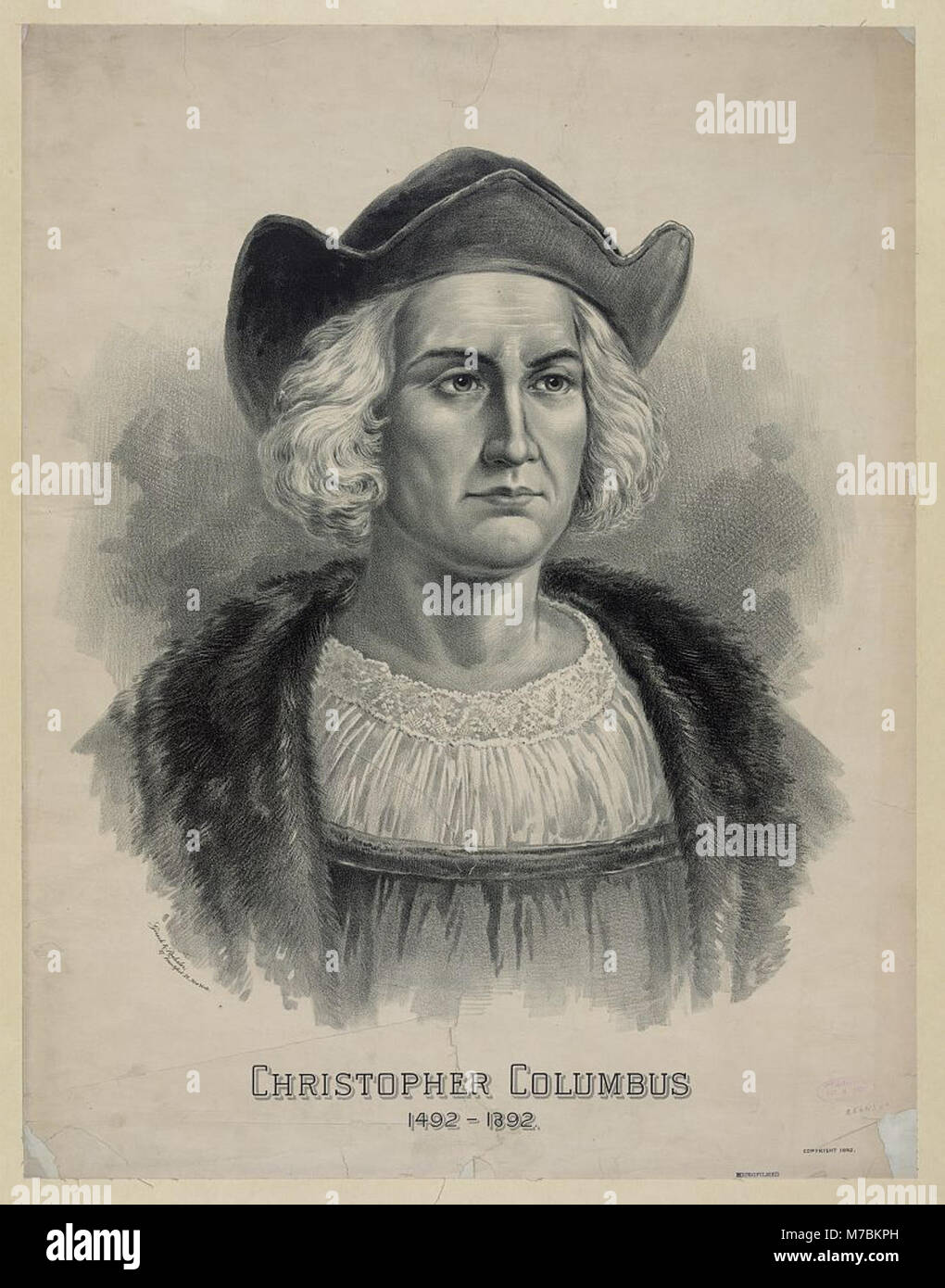 This image commemorates the legacy of Christopher Columbus, marking the ...