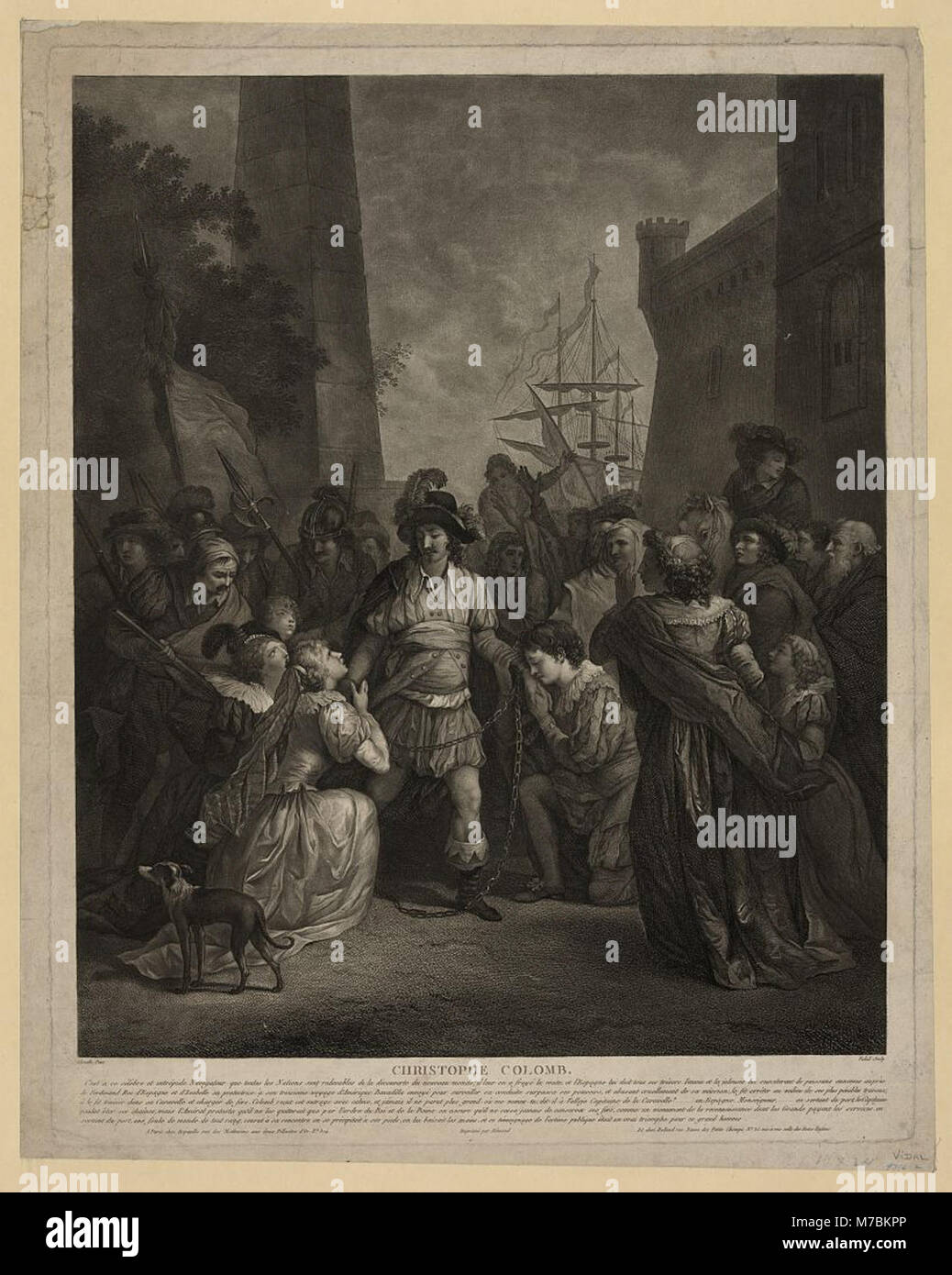 Christophe Colomb (Christopher Columbus) is depicted in this portrait ...