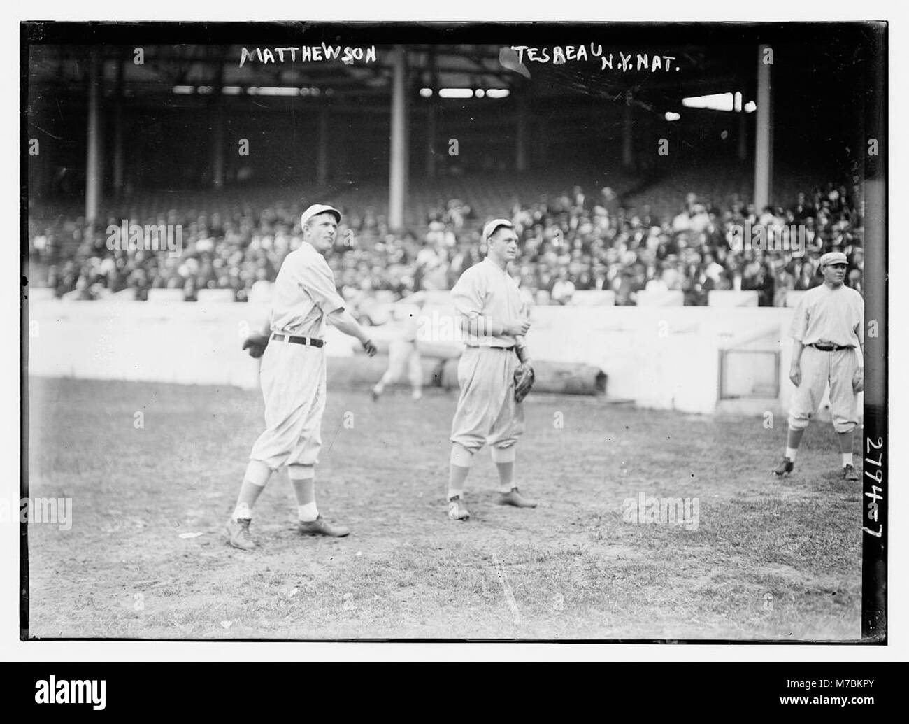 This photograph shows Christy Mathewson and Jeff Tesreau of the New ...