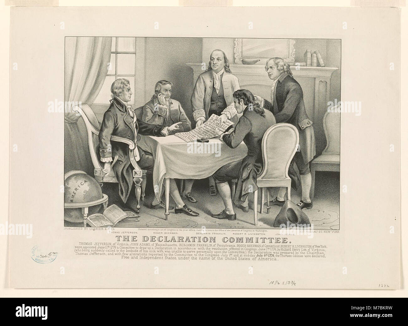 A historical photograph of the Declaration committee, members involved ...