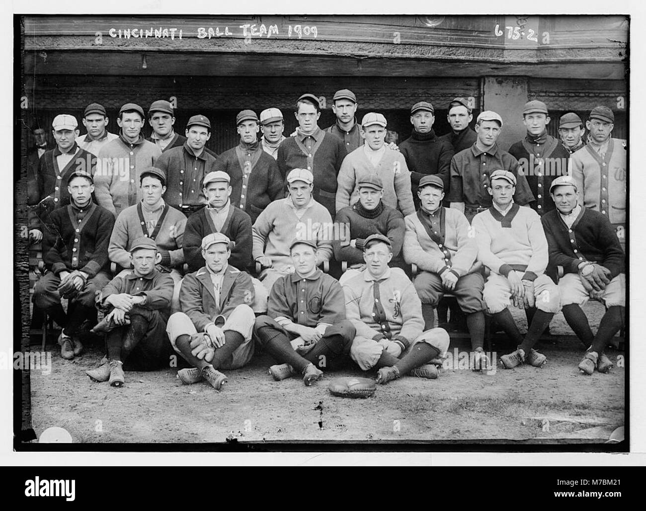The Cincinnati baseball team, part of the National League, shown in an ...
