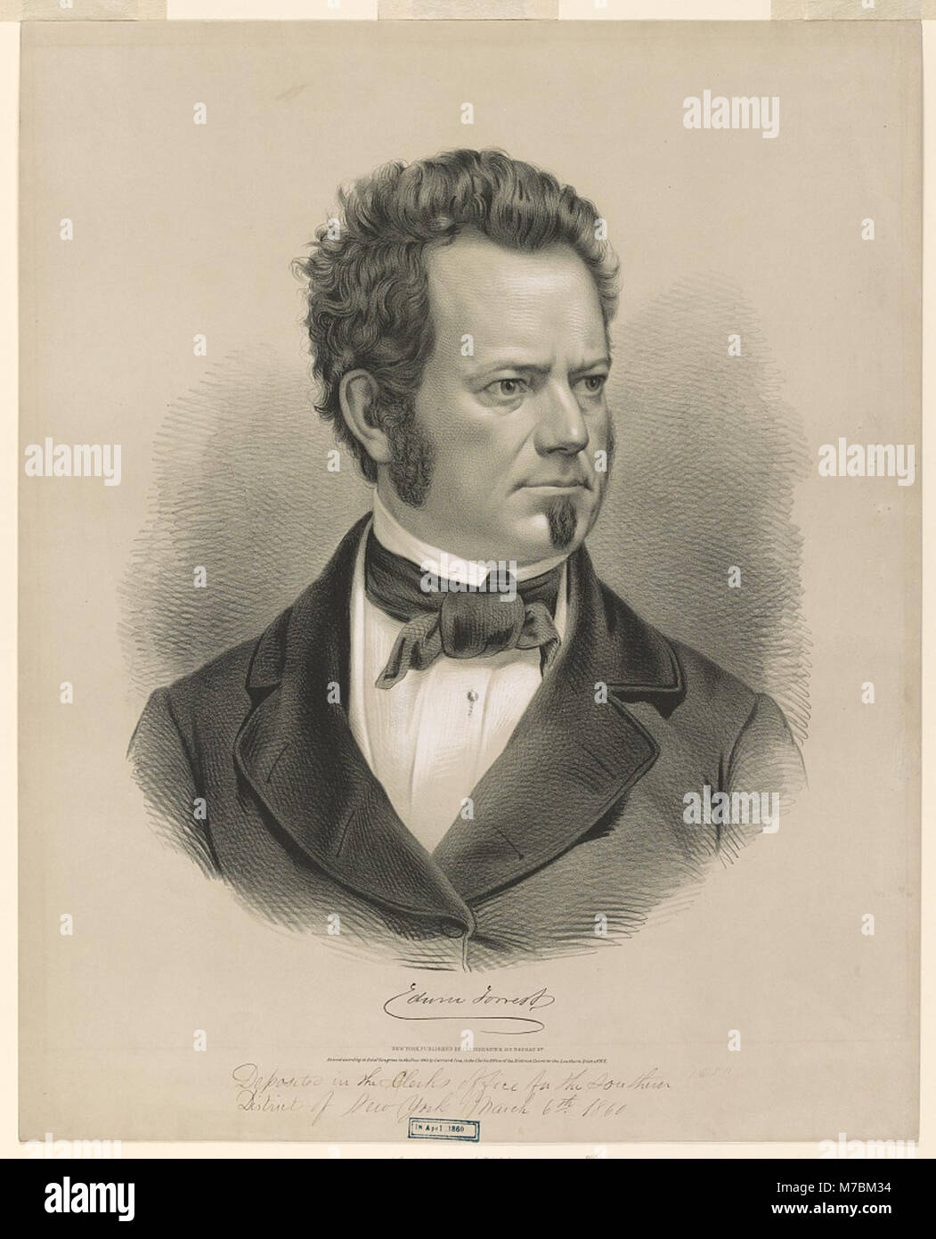 A portrait of Edwin Forrest, a prominent 19th-century American actor ...