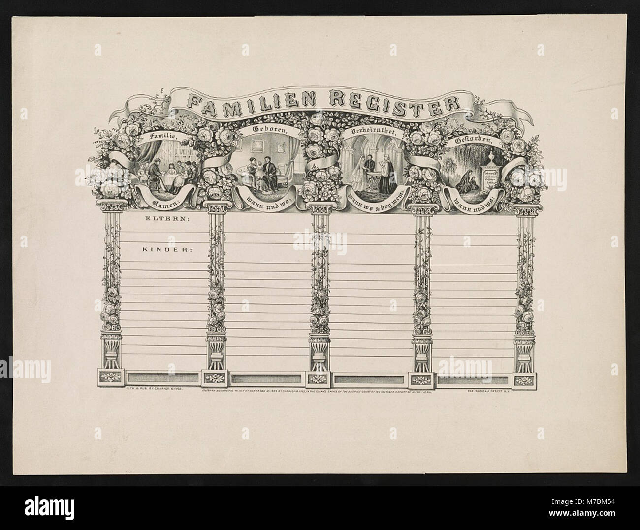 A page from a family register, documenting familial history, lineage ...