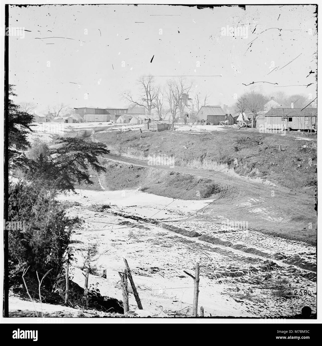 This image depicts City Point, Virginia, capturing the town's layout ...