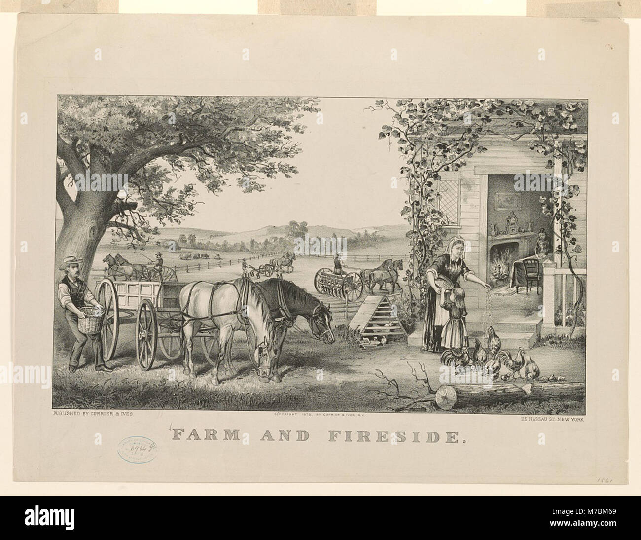 The image depicts a traditional rural American scene, illustrating life ...