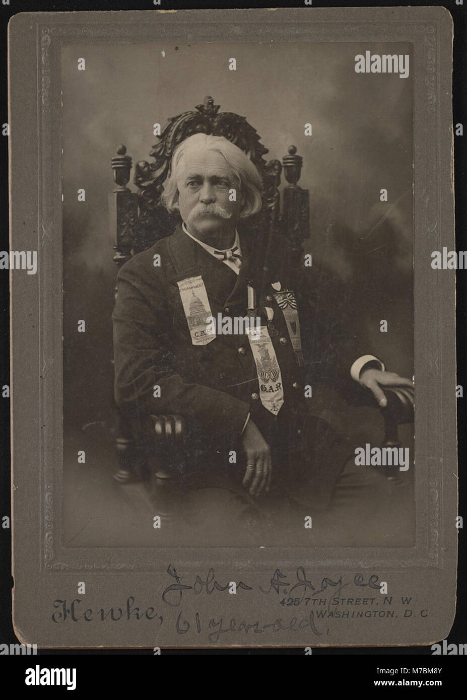 Portrait of Civil War veteran John Alexander Joyce, taken at Hewke ...