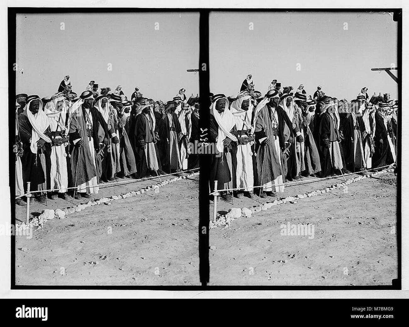 Photograph of Bedouins racing and feasting at Beersheba on June 30 ...