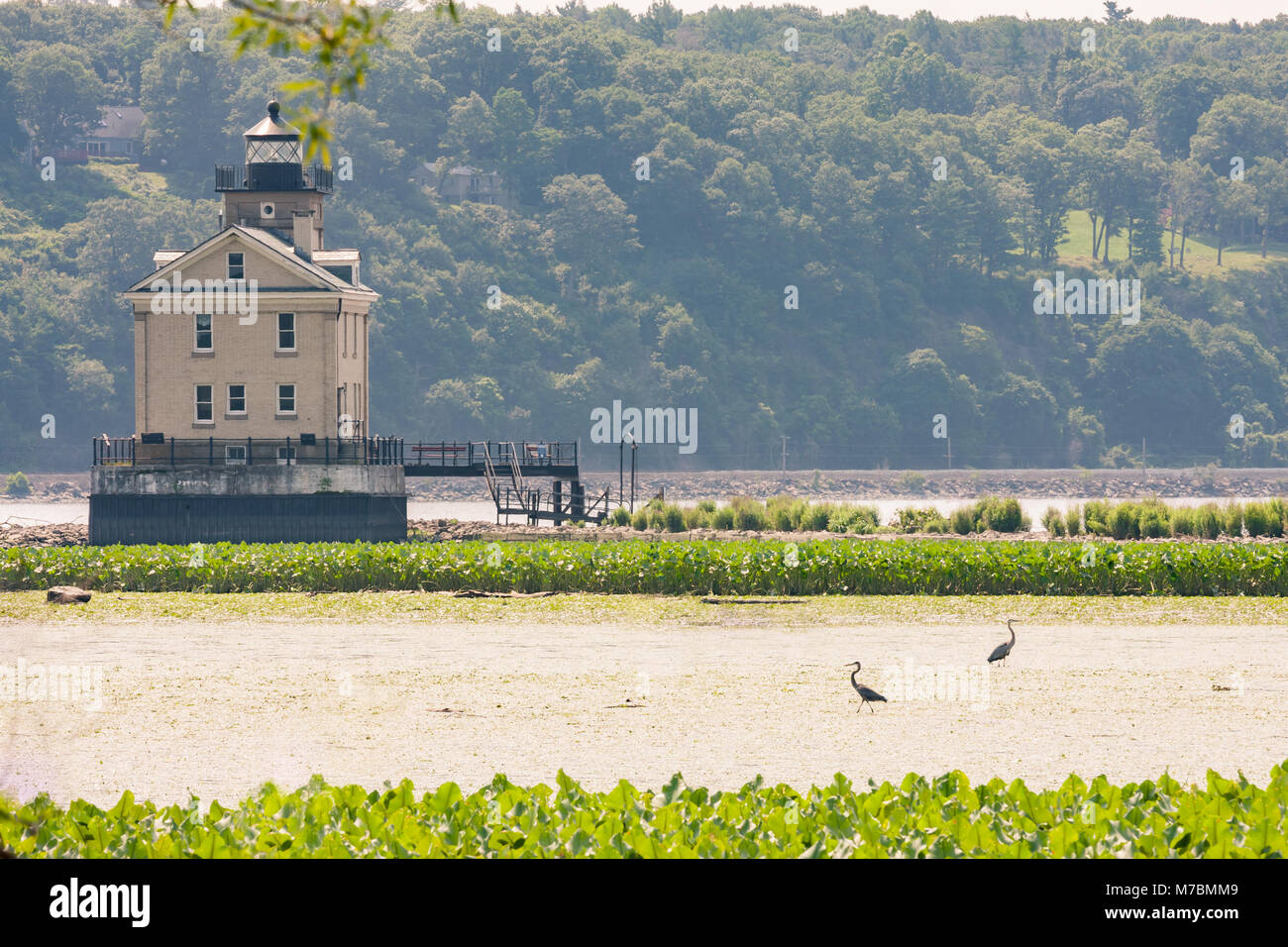 Rondout Lighthouse on the Hudson River in Kingston, New York Stock ...