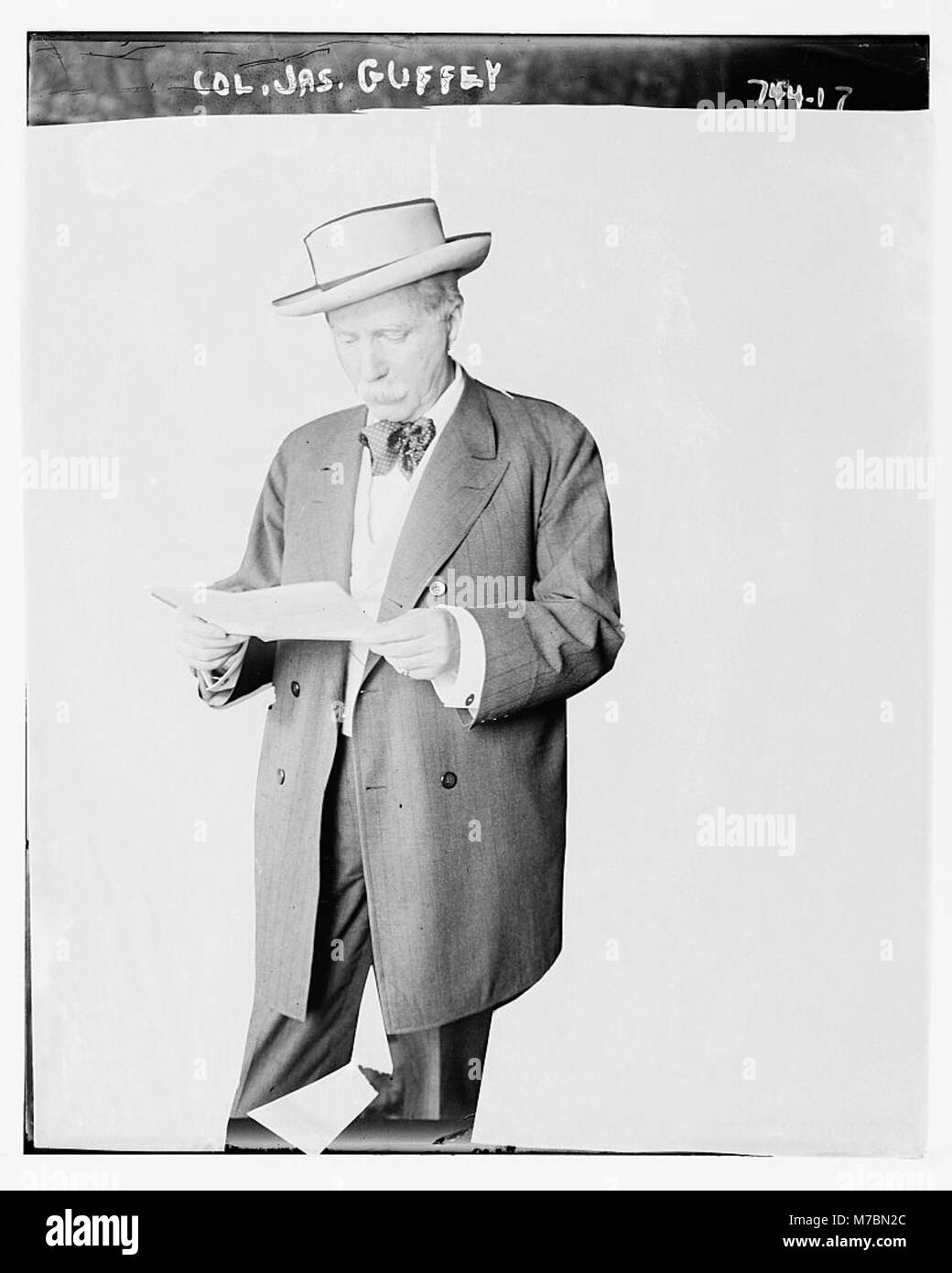 Colonel James Guffey is depicted in this image while reading. He was a ...