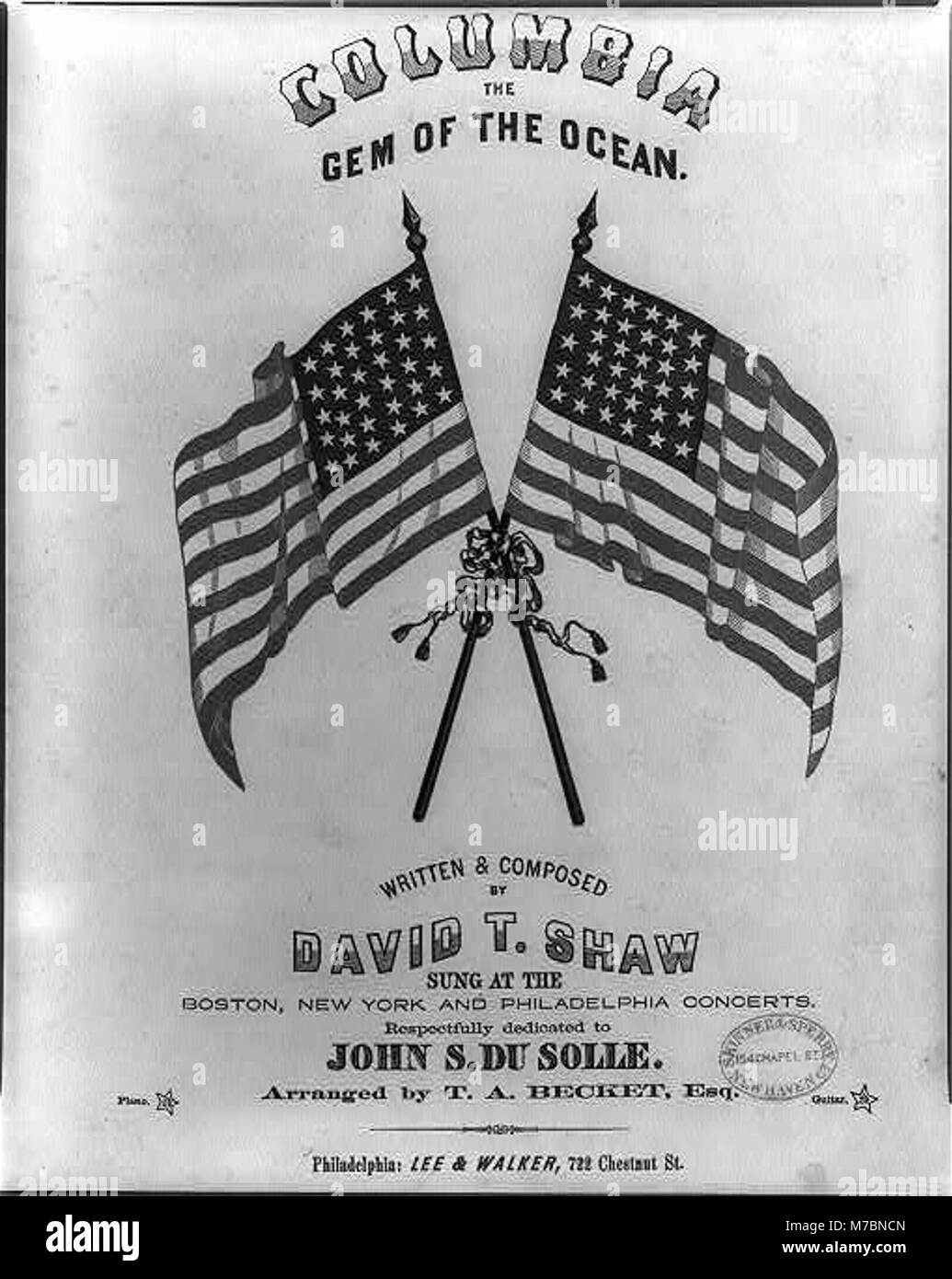 A depiction of 'Columbia, the Gem of the Ocean,' a patriotic American ...