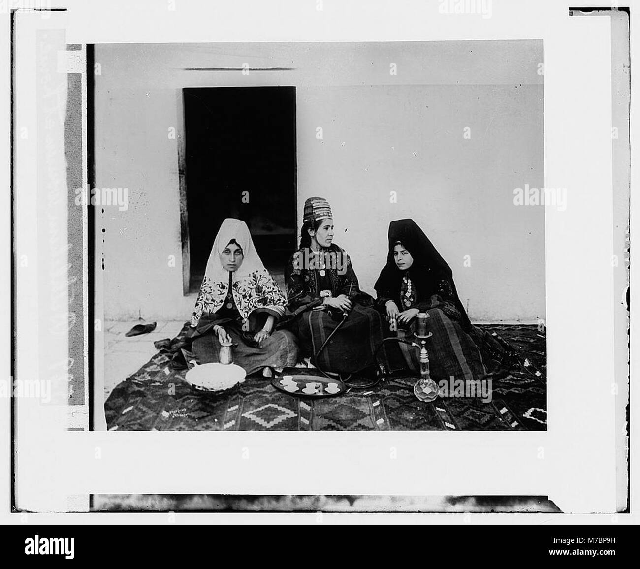 This image shows women from Bethlehem in their traditional costumes ...