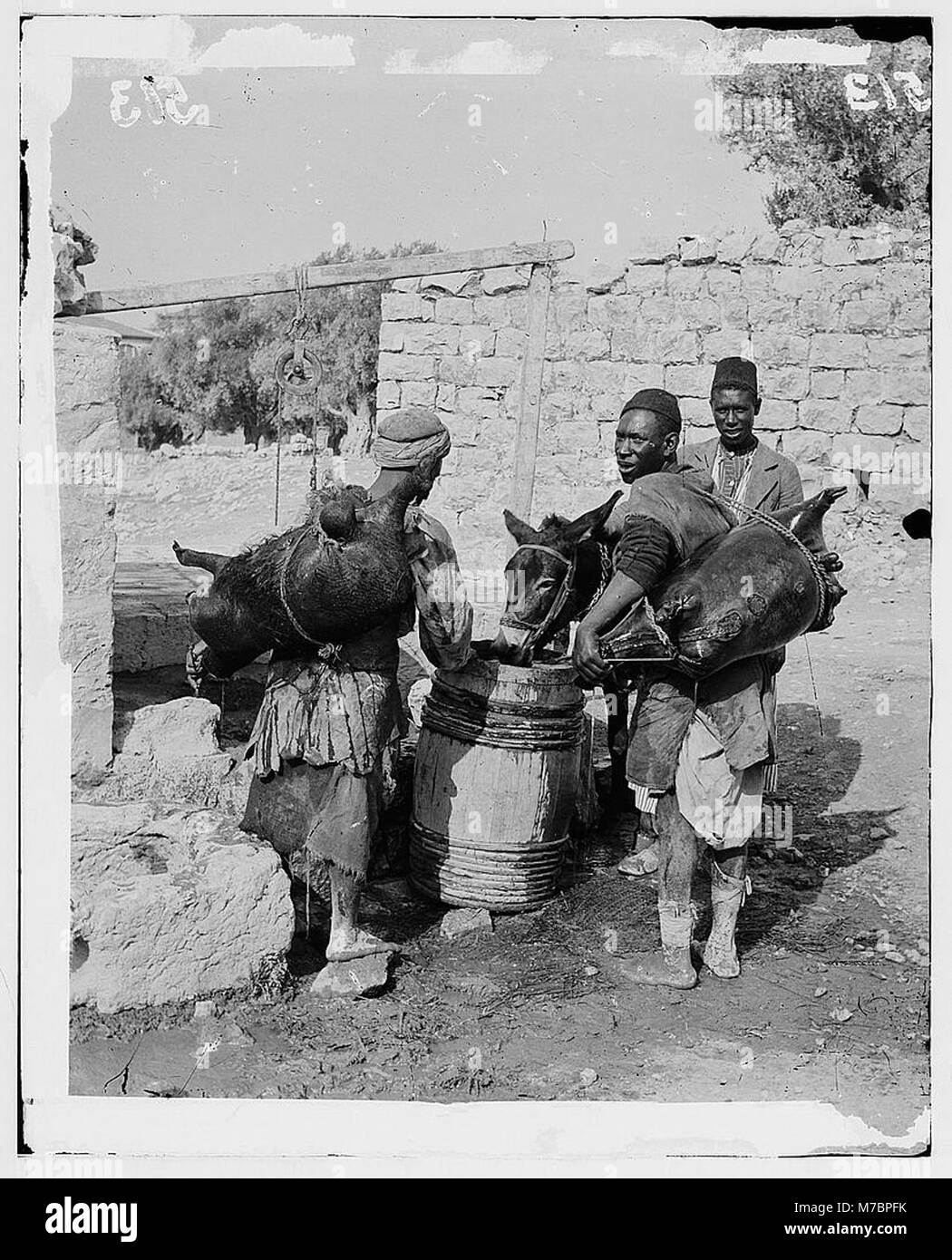 This image features water carriers dressed in traditional costumes ...