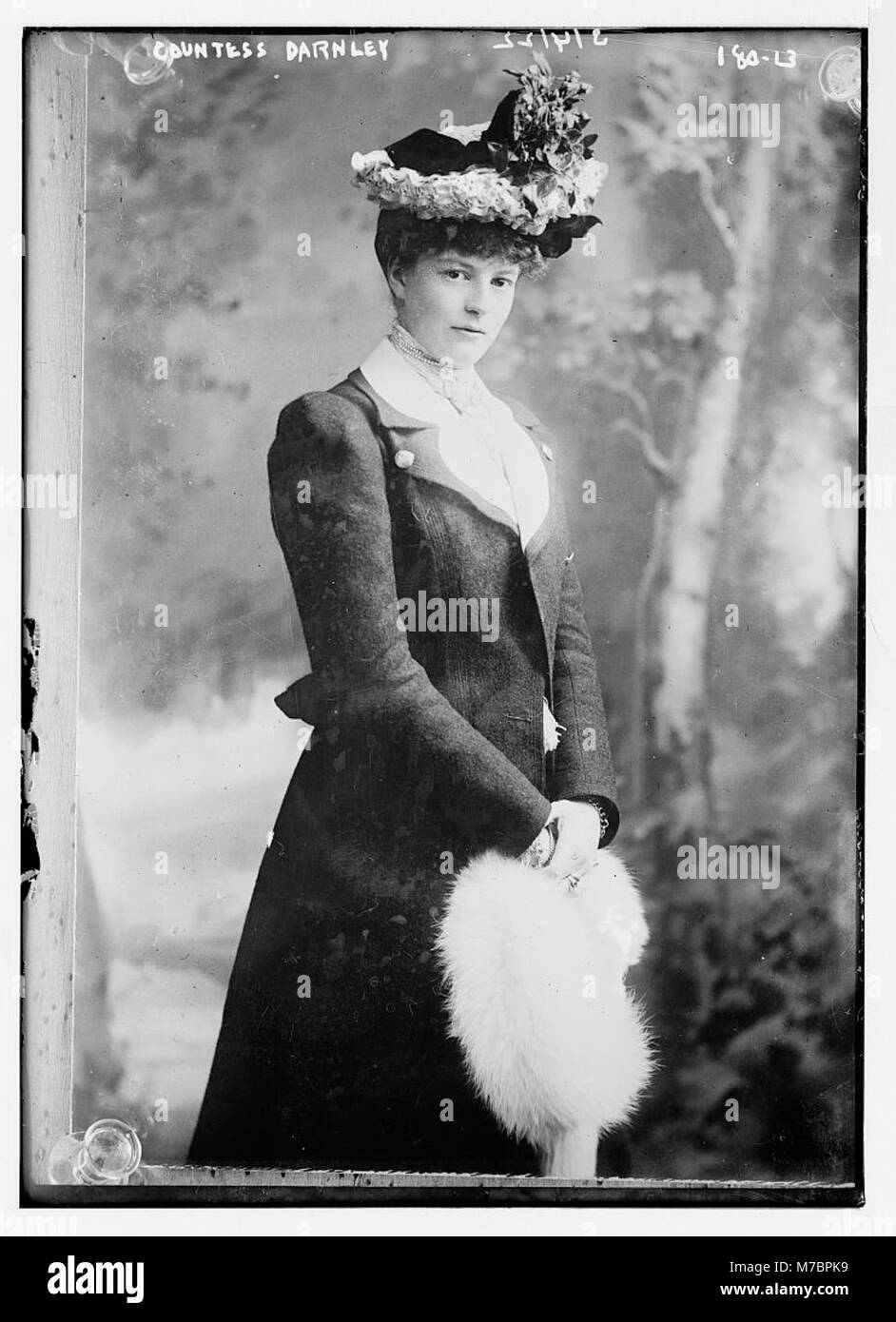 A portrait or photograph of Countess Darnley, an aristocratic figure ...