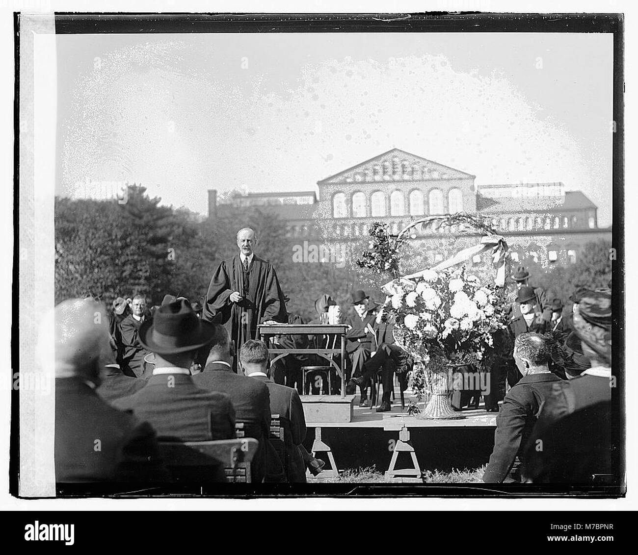 A historical photograph capturing the dedication ceremony of a ...