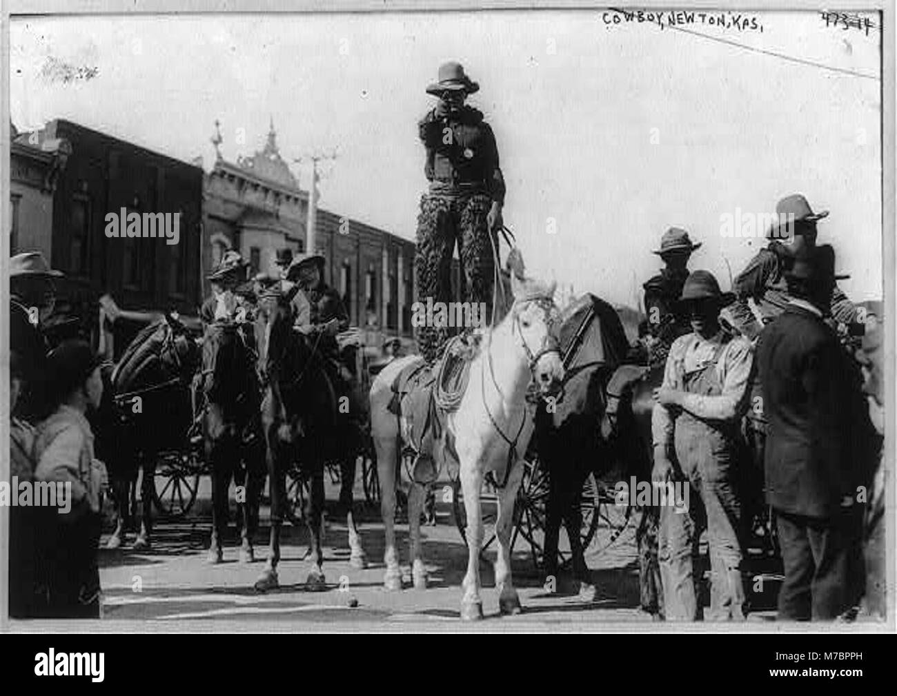 A photograph of a cowboy from Newton, Kansas. The image captures the ...