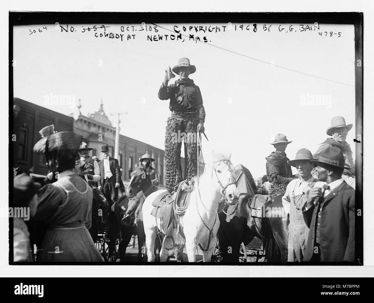 Photograph of a cowboy at Newton, Kansas, capturing the attire and ...