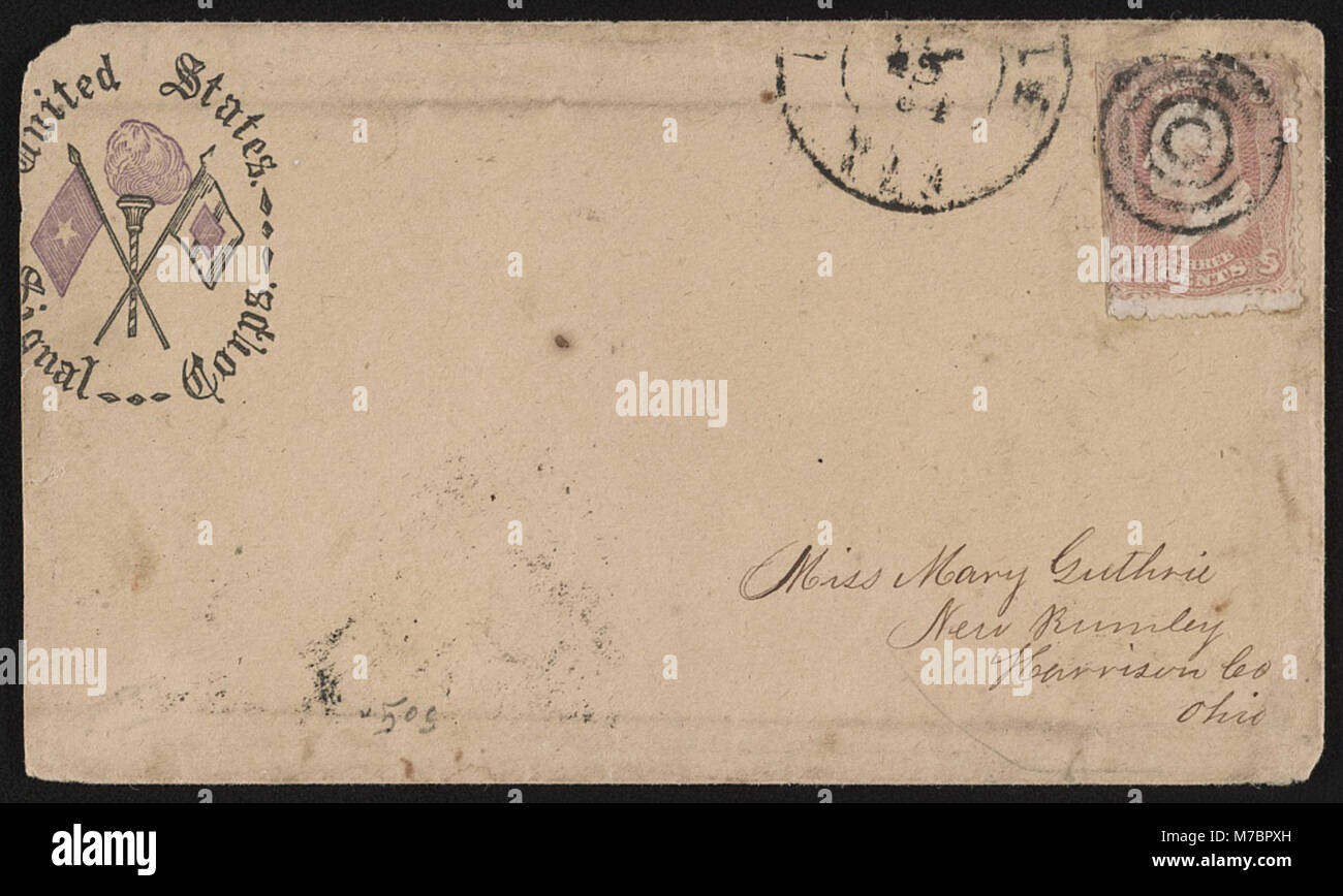 A Civil War-era envelope displaying the United States Signal Corps ...