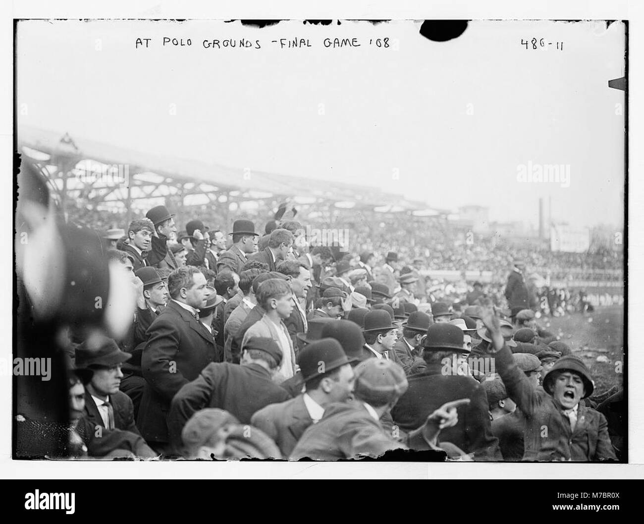 A historical photograph capturing the crowd in the grandstand at Polo ...