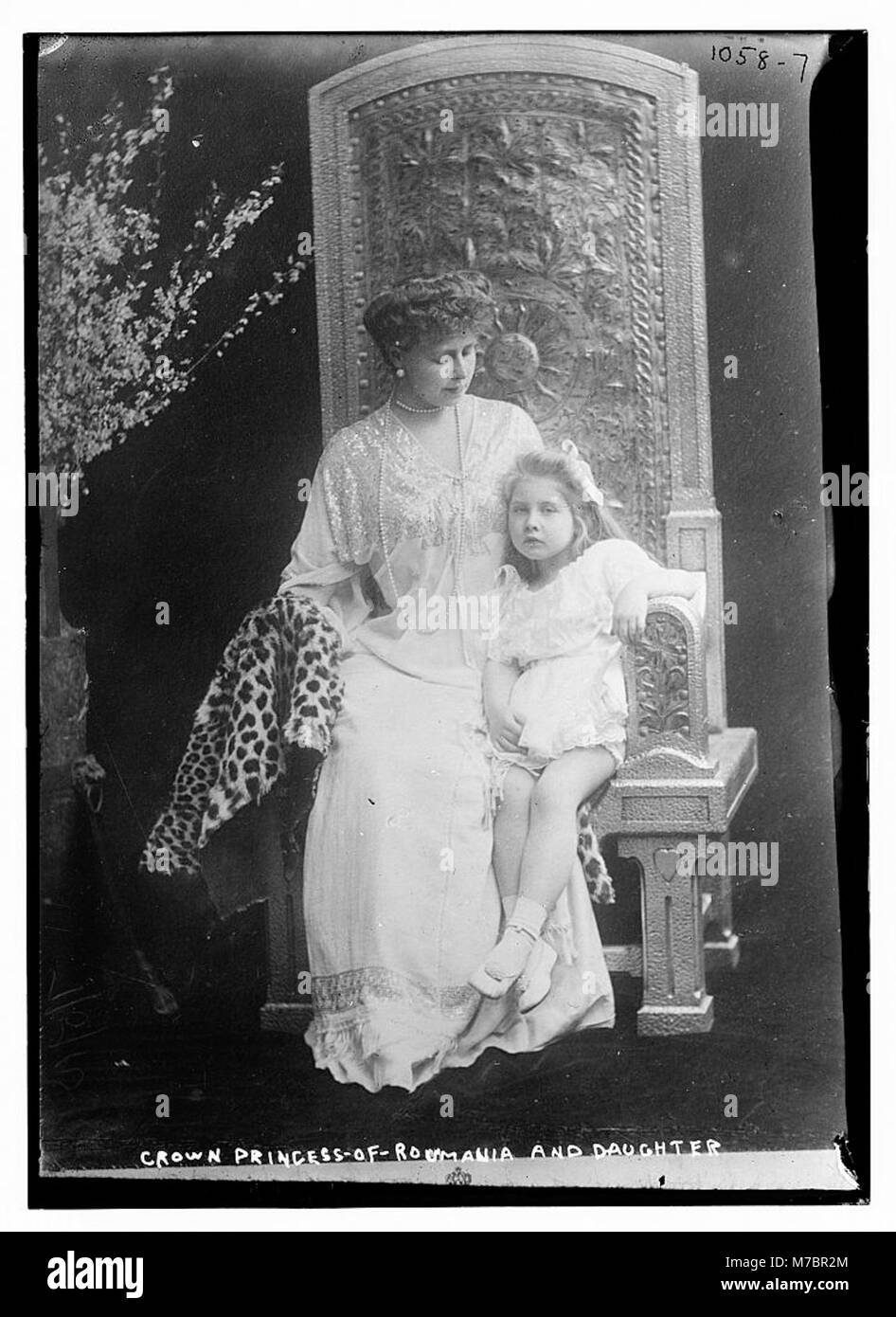 Crown Princess of Roumania seated with her daughter LCCN2014685046 ...
