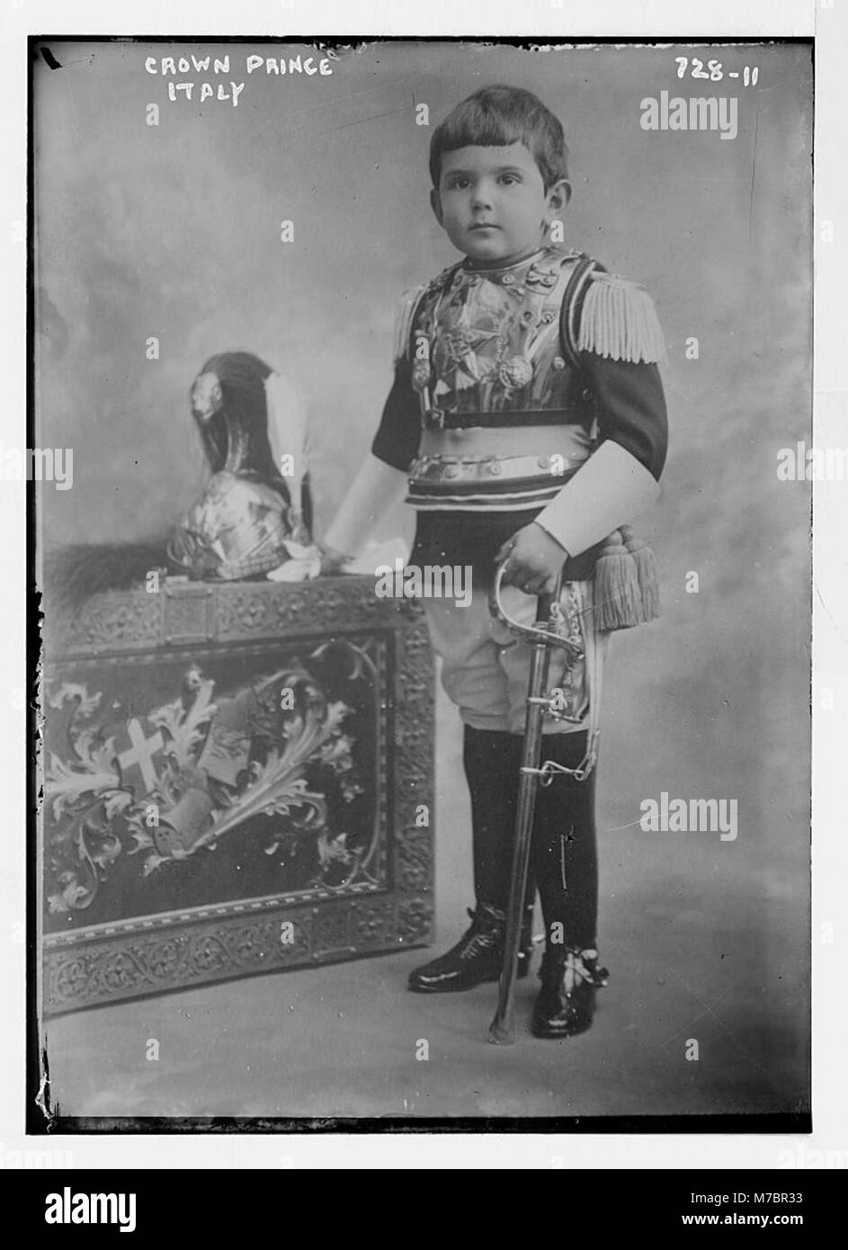 The Crown Prince of Italy is depicted in military uniform, highlighting ...