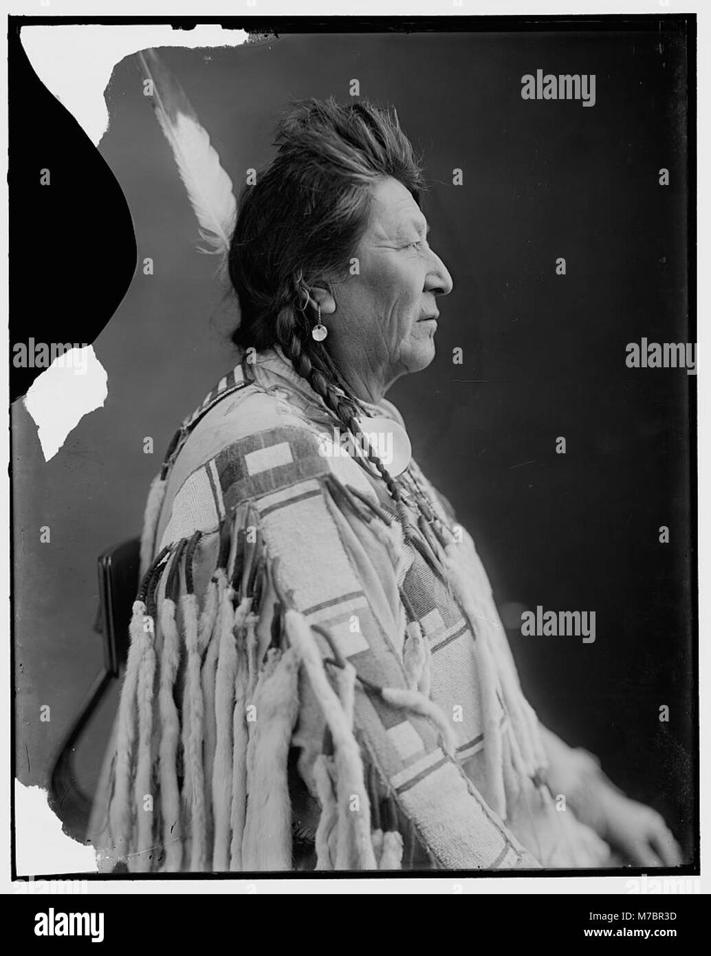 A portrait of a Crow Indian, capturing the traditional attire and ...