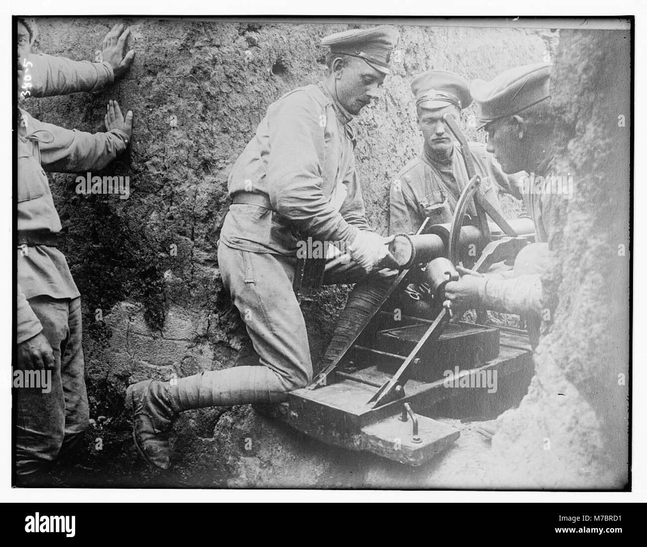 A dramatic war scene from the Czech lands, depicting soldiers loading a ...