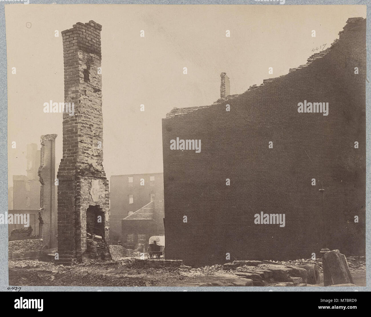 A photograph of the ruins on Carey Street in Richmond, Virginia, taken ...