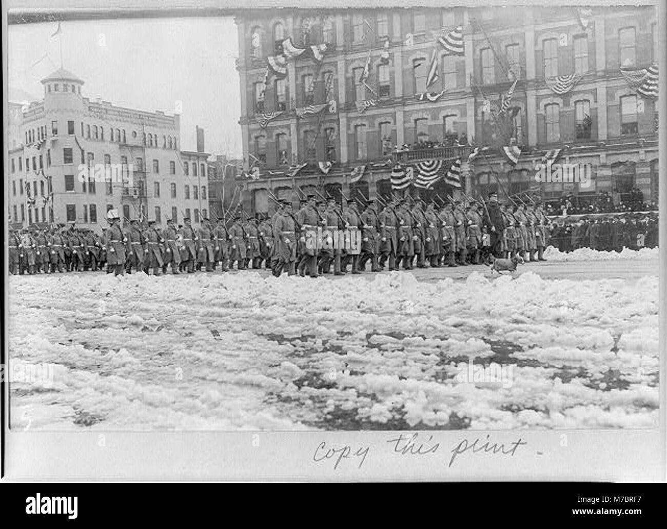 U.S. Marine Corps marching in the Taft inaugural parade on Pennsylvania ...