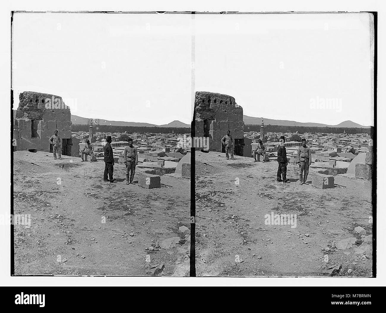 A photograph of the city of Damascus, Syria, taken from the citadel ...