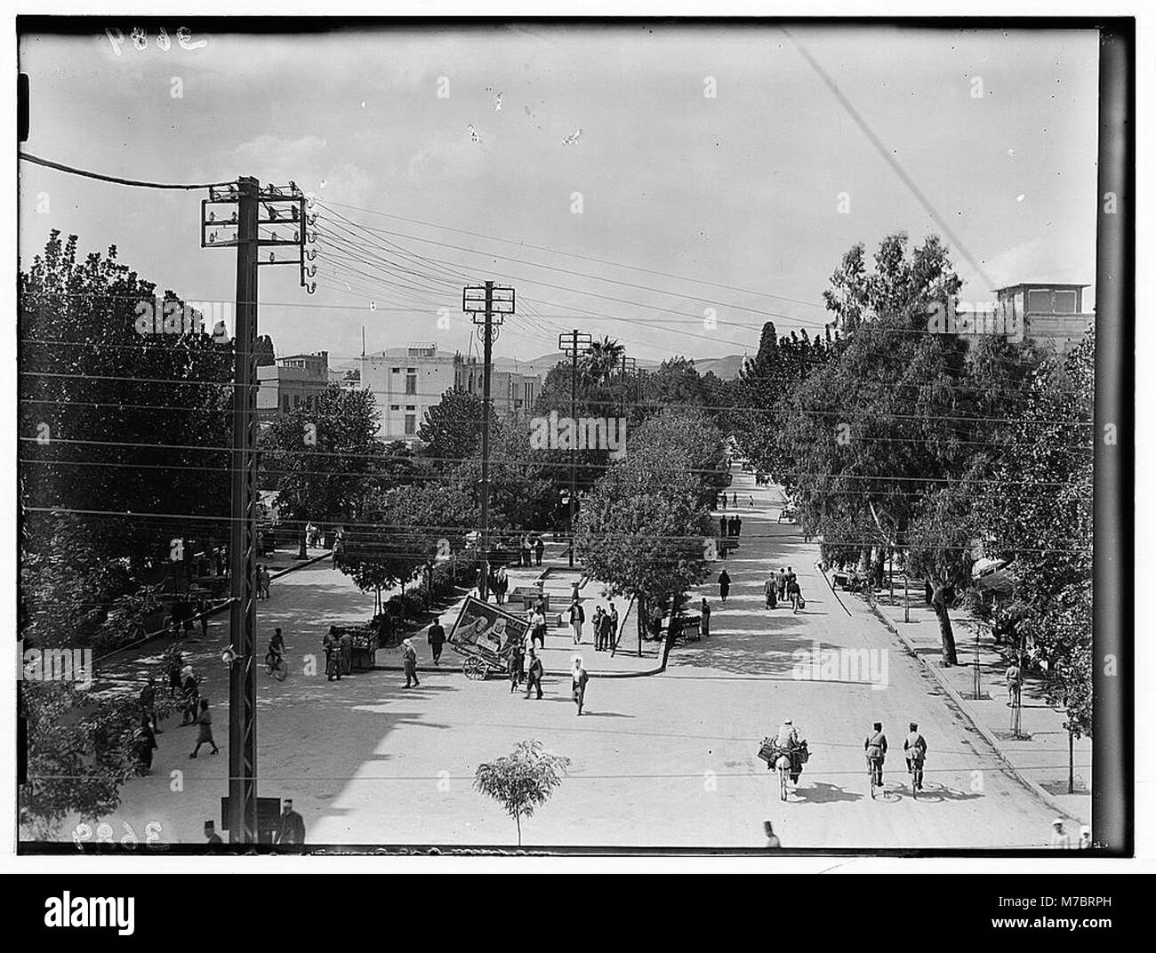 A view of Damascus, Syria, showing the main boulevard and surrounding ...