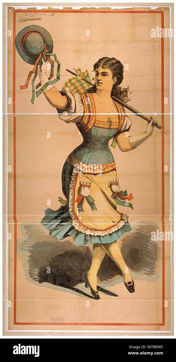 Dancing chorus girl with cane and blue hat LCCN2014637281 Stock Photo ...