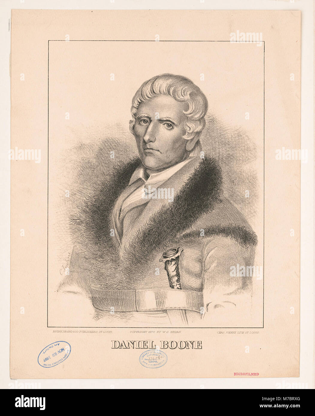 This is a historical portrait of Daniel Boone, the American pioneer ...