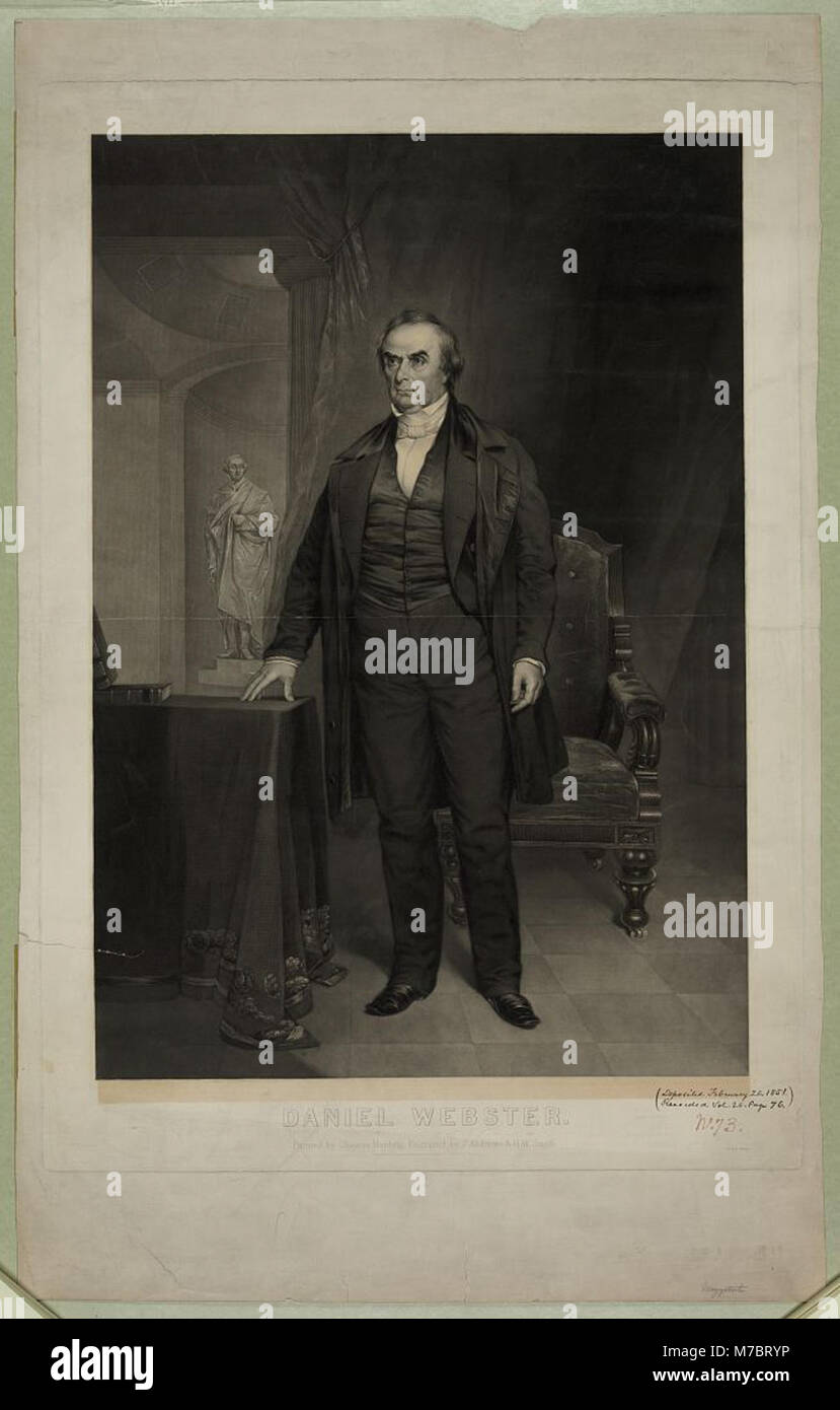 A portrait of Daniel Webster, painted by Chester Harding and engraved ...
